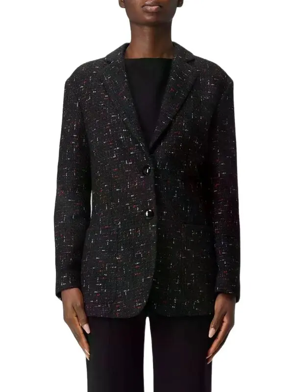Emporio Armani Tweed-effect Blazer - Black