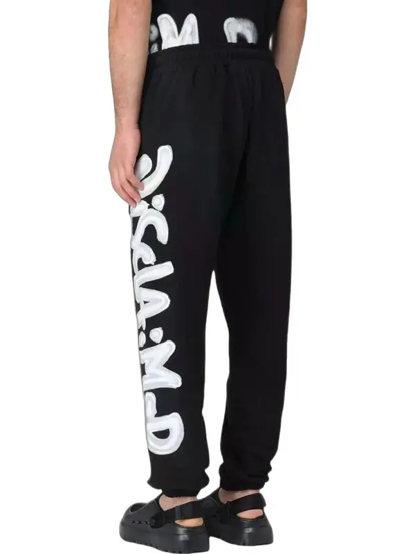 DISCLAIMER Logo-print Drawstring Track Pants - Black