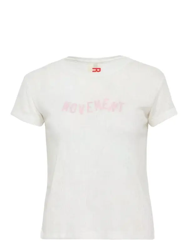 Rally Movement Ribbed Knit T-shirt - Grey