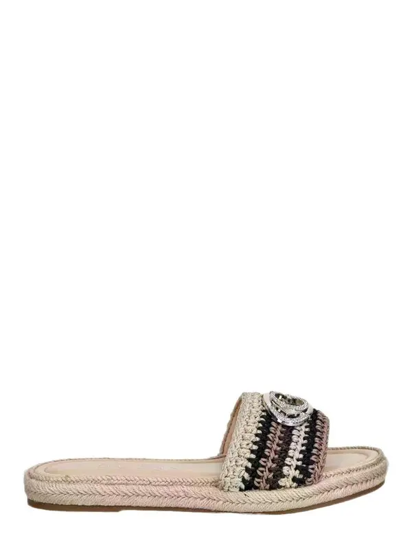 Guess Kaylis Logo-plaque Woven Sandals - Neutrals