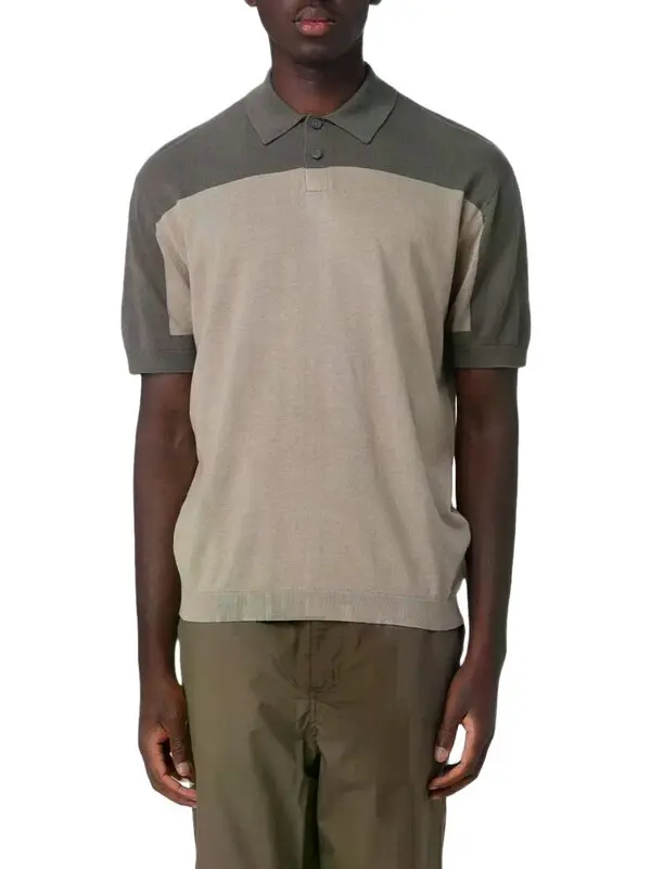 Emporio Armani Jacquard-knit Polo Shirt - Neutrals