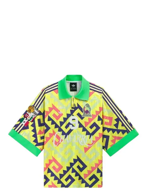 Adidas X Willy Chavarria Aop Goalkeeper Geometric-print T-shirt - Yellow