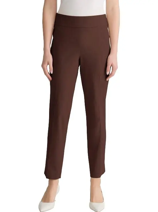 Jones New York Straight Leg Ankle Pants - Fudge