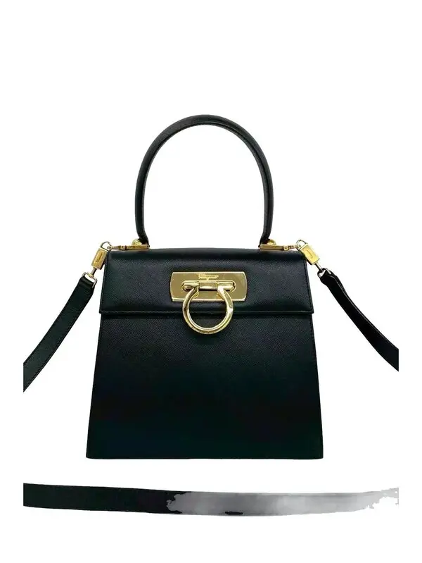 FERRAGAMO Gancini Satchel - Black
