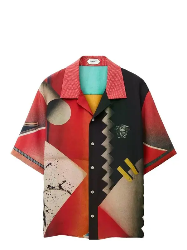Versace Medusa-head Graphic-print Shirt - Red