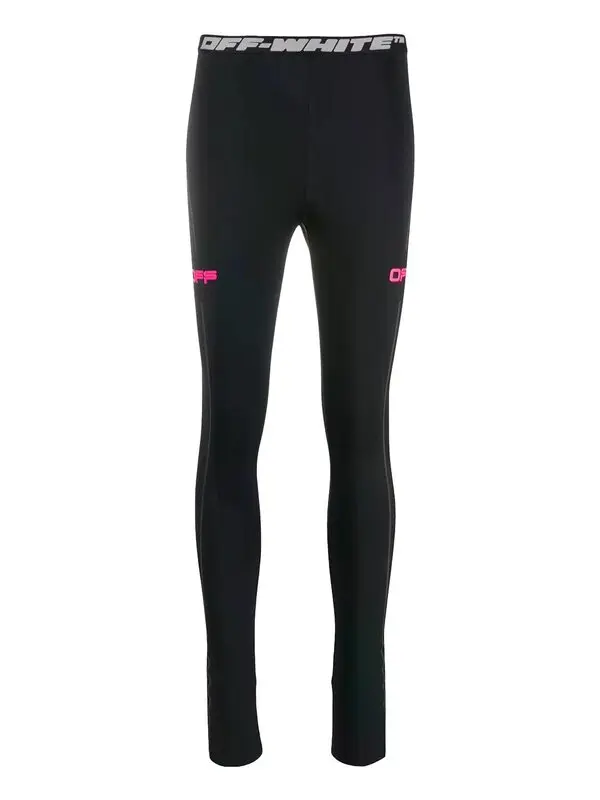 Off-White Logo Printed Leggings - Black