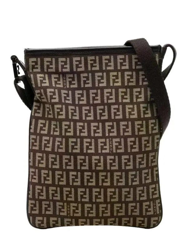 Fendi Zucchino Canvas Crossbody Bag - Brown