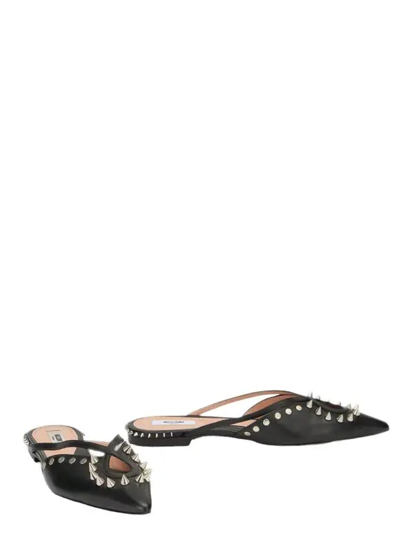 Moschino Spike-embellished Pointed-toe Flat Mules - Black