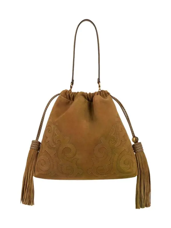 Etro Medium Kalispera Suede Bag - Brown