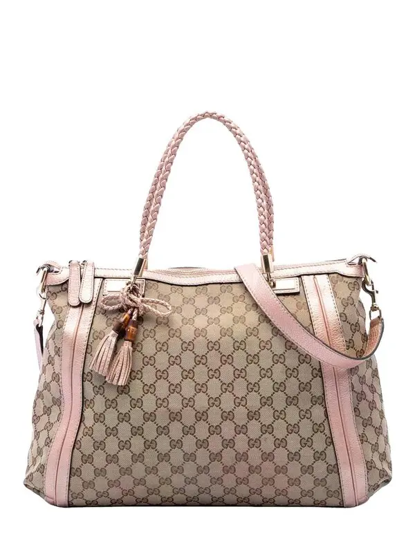 Gucci Gg Canvas Bella Convertible Tote Satchel - Neutrals