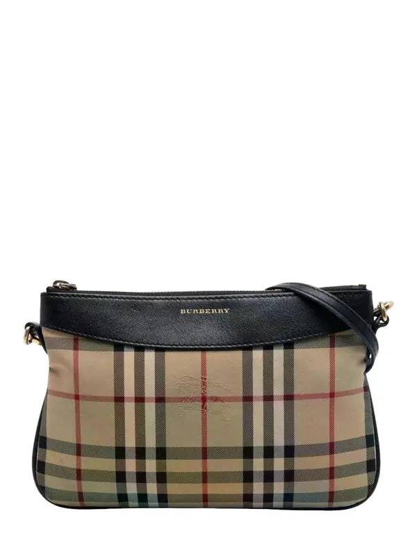 Burberry Haymarket Check Canvas Peyton Crossbody Bag - Neutrals