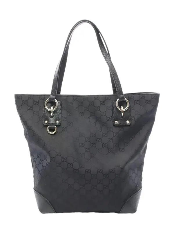 Gucci Medium Gg Denim Charm Tote Bag - Grey