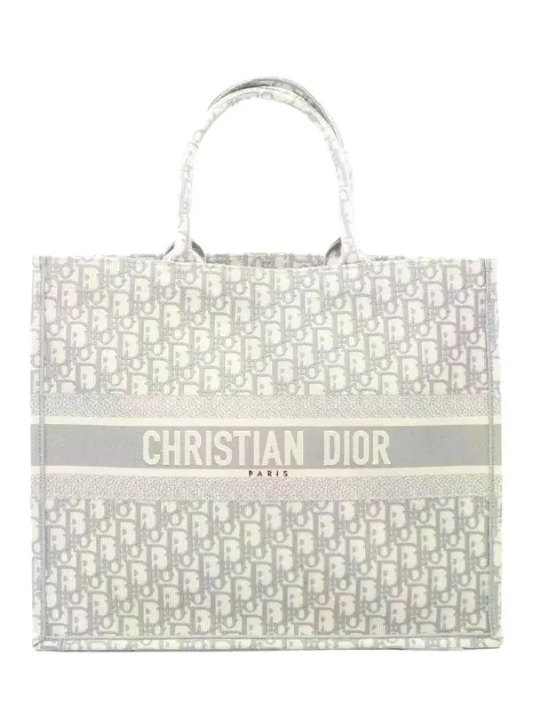 Dior Large Oblique Book Tote Bag - Grey