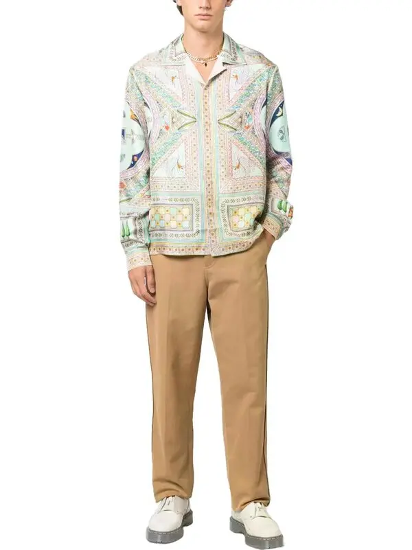 Casablanca Le Labyrinthe-print Silk Shirt - Neutrals