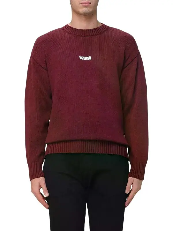 DISCLAIMER Logo-print Cotton Sweater - Red