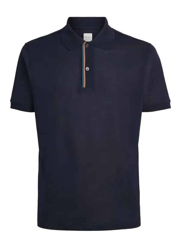 Paul Smith Cotton Artist Stripe Polo Shirt - Navy