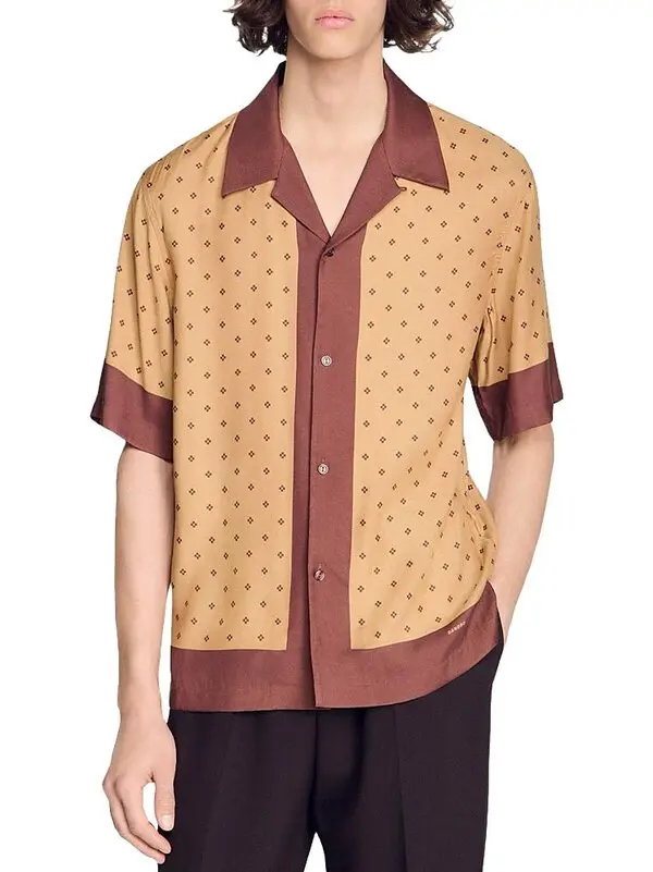 Sandro Micro Cross Motif Shirt - Camel