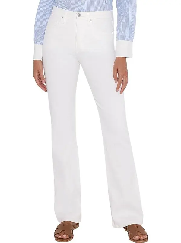 RUDES DENIM Isabella Mini Flare In White - Blanc