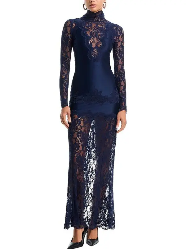 Rabanne Lace Maxi Dress - Deep Navy