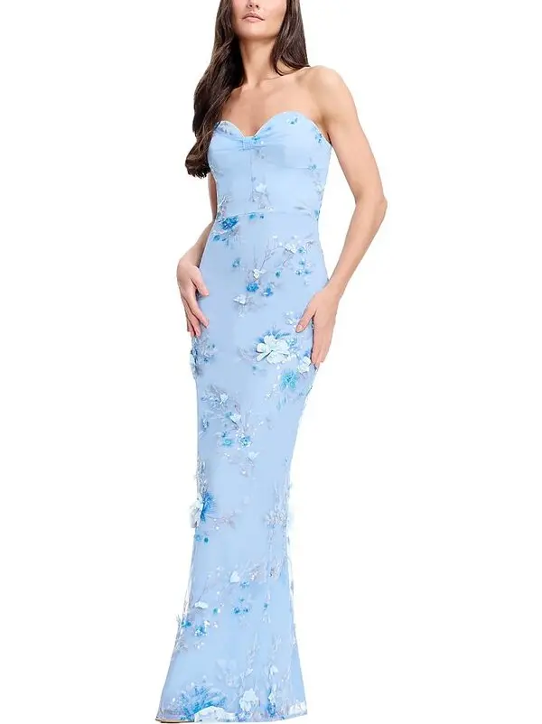 Dress The Population Strapless Gown - Sky Multi