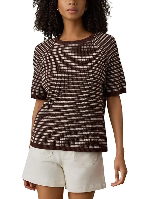 Faherty Brand Miramar Linen Sweater Tee - Mocha