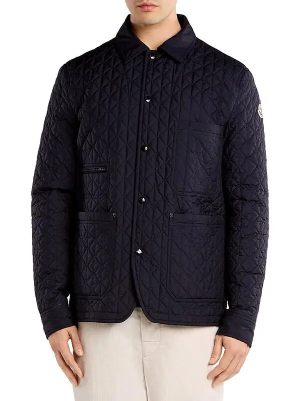 Moncler Theoline Quilted Shirt Jacket - Navy