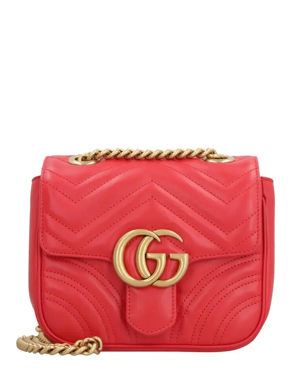 Gucci Mini Chevron Quilted Leather Handbag - Red