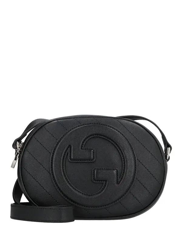 Gucci Mini Lamb Leather Handbag With Adjustable Strap - Black