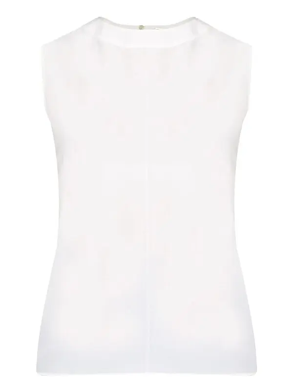 Saint Laurent Sleeveless Satin Tank Top - White
