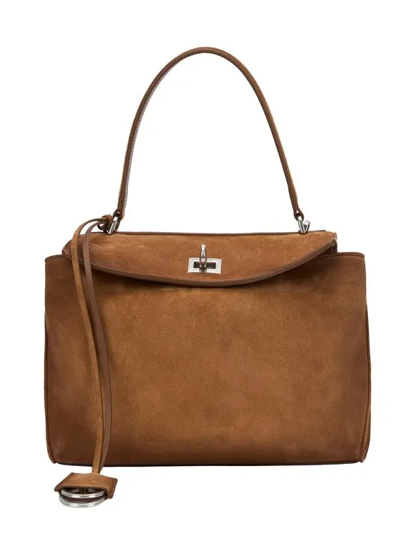 Balenciaga Rodeo Small Handbag In Calfskin And Lambskin - Camel