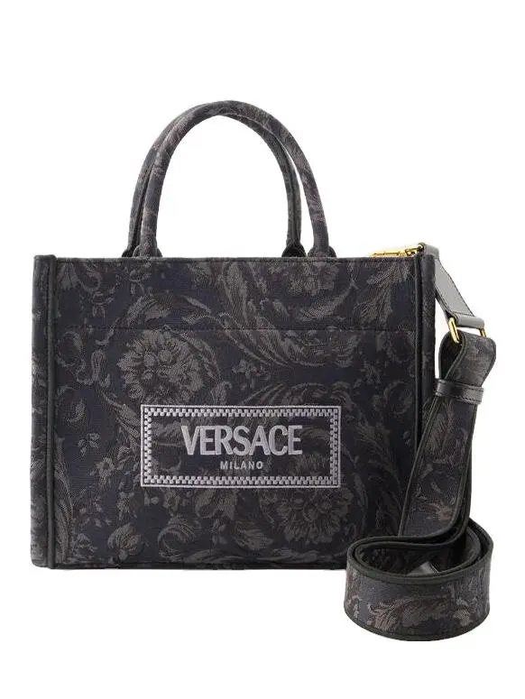 Versace Small Barocco Athena Tote Bag - Black