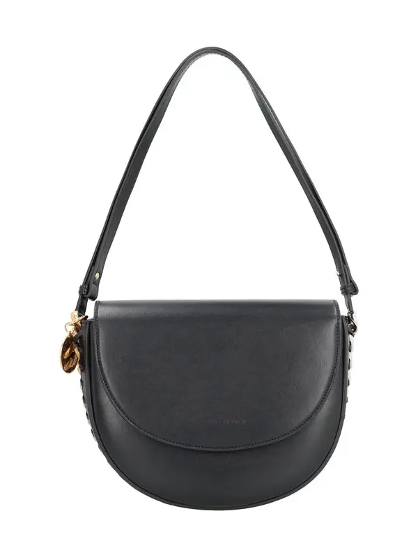 Stella McCartney Frayme Medium Flap Shoulder Bag - Black