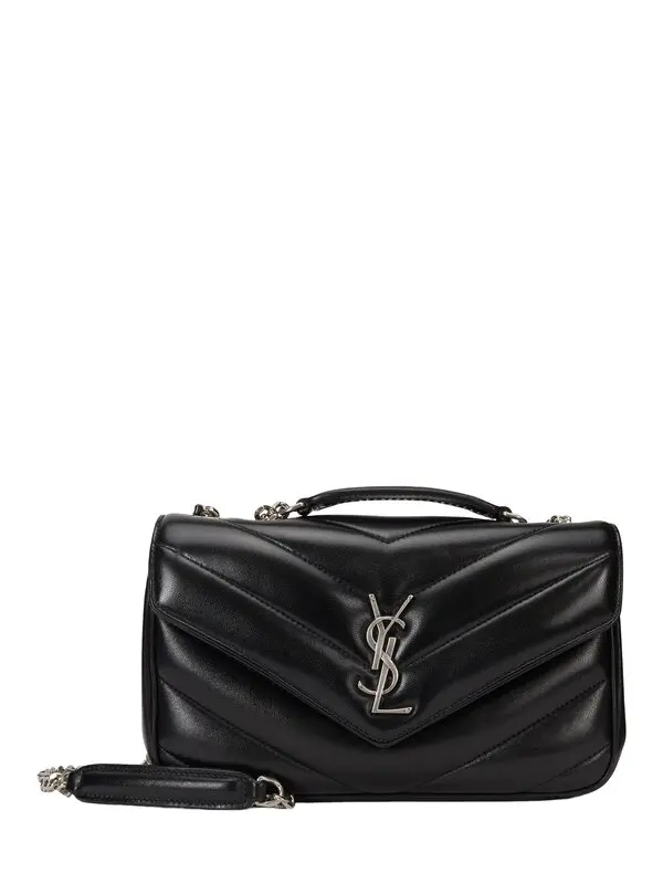 Saint Laurent Quilted Chevron Mini Shoulder Bag - Black