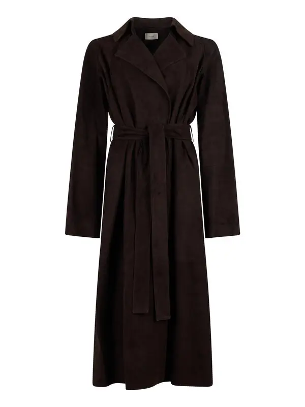 THE ROW Solana Suede Trench Coat - Brown