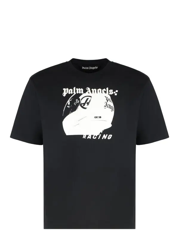 Palm Angels Helmet Cotton T-shirt - Black