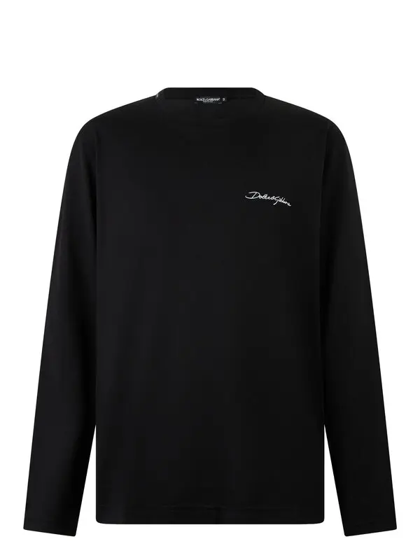 Dolce & Gabbana Long Sleeve Cotton Shirt Fw25 Collection - Black