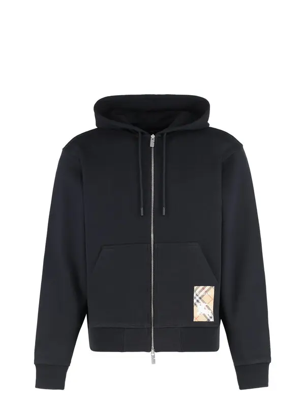 Burberry Cotton Full Zip Hoodie - Black