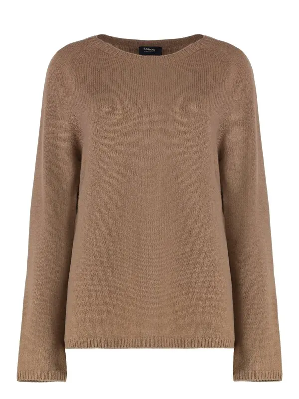 Max Mara Crew Neck Wool And Cashmere Sweater - Camel