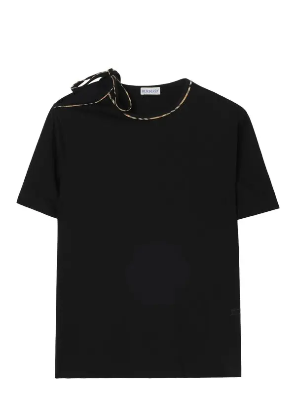 Burberry Tie-fastening Sleeve Crewneck Top - Nero