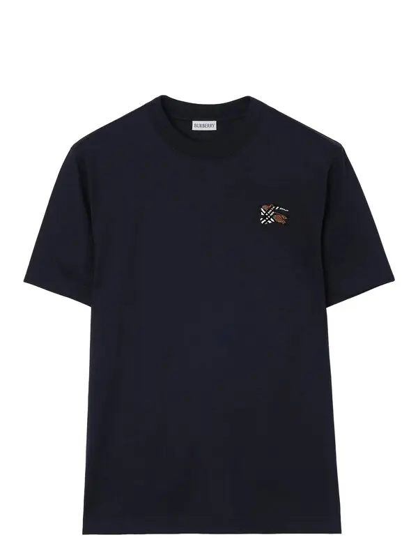 Burberry Embroidered Equestrian Knight T-shirt Size - Blu