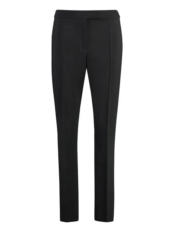 Max Mara Wool Straight-leg Trousers - Black