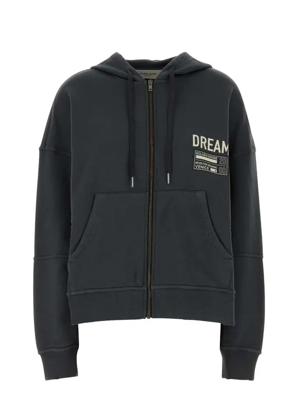 GOLDEN GOOSE Cotton Zip-up Hoodie - Grey