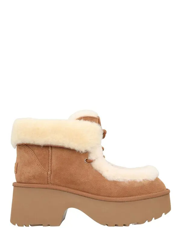 UGG Esmee Lace-up Shearling Detail Boots - Beige