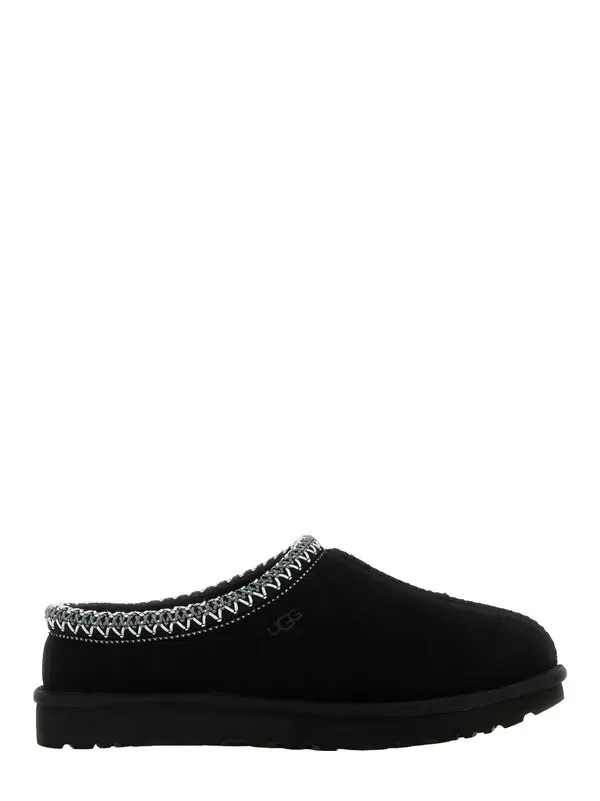UGG Suede Sheepskin Lined Slip-on Slipper - Black