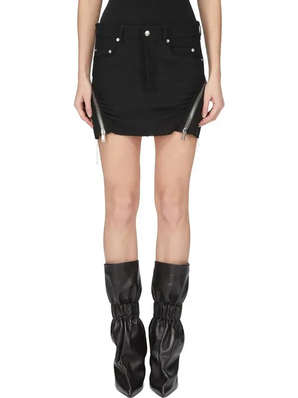 Rick Owens High-waisted Mini Skirt With Six Pockets - Nero
