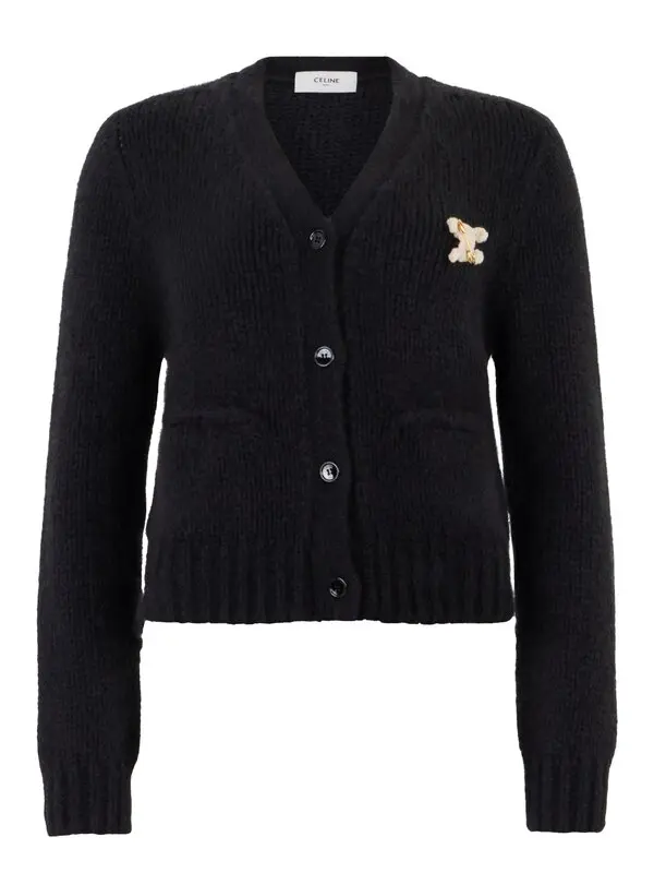 Celine Cardigan In Cashmere Silk - Black