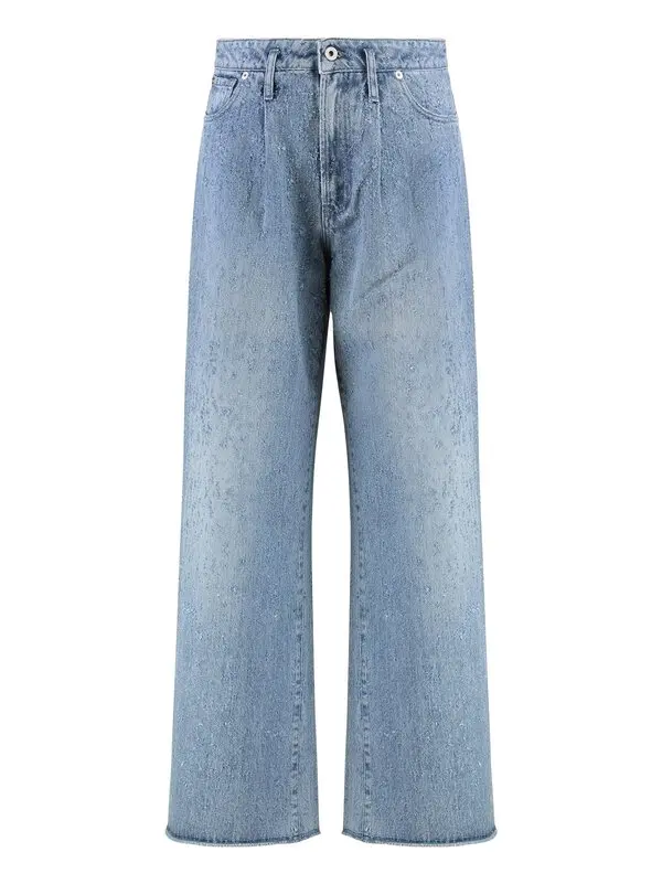 HALFBOY Logo-patch Wide-leg Jeans - Denim