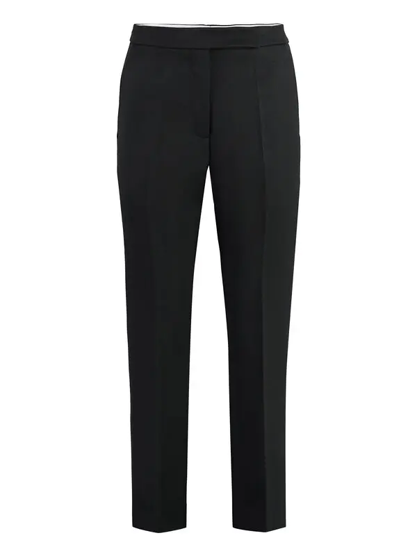 Tory Burch Wool Twill Tailored Trousers - Black
