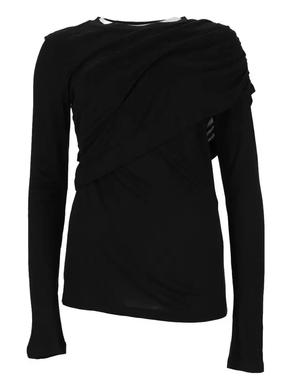 MARANT ETOILE Long Sleeve Draped Shirt - Black