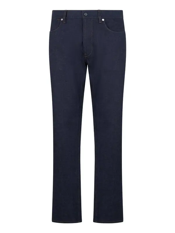 Stone Island Straight Cut Denim Trousers - Blue